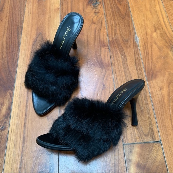 Shoes | Boudoir Sexy Heeled Genuine Fur Stiletto Mules 6 | Poshmark